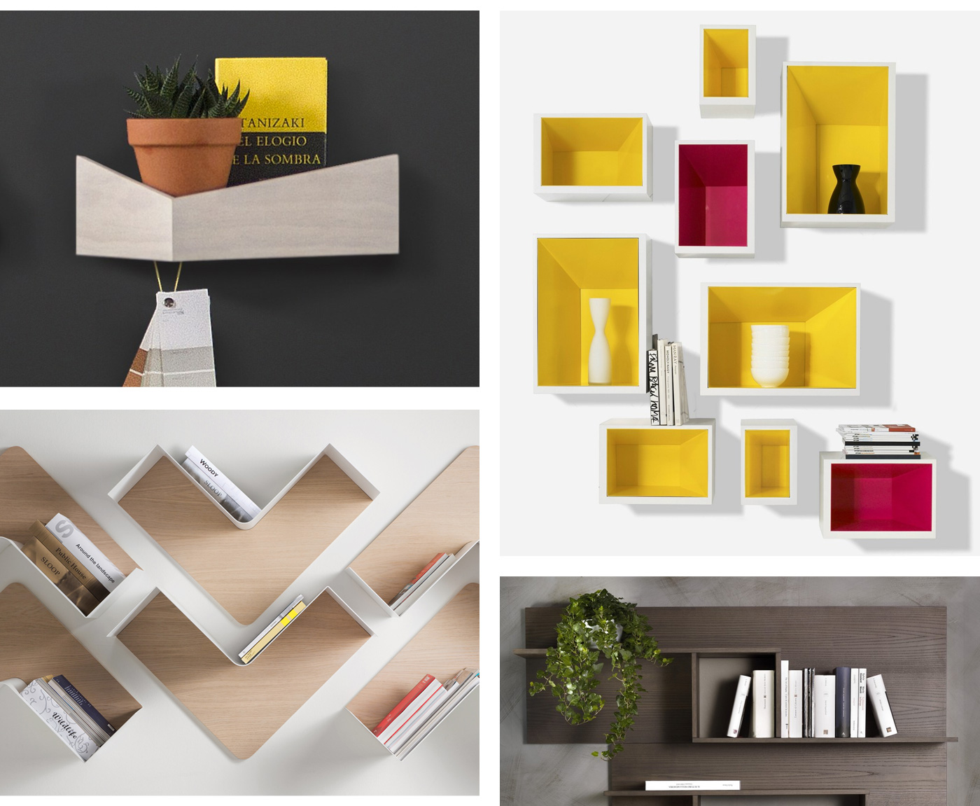 Shelves and open wall cabinets